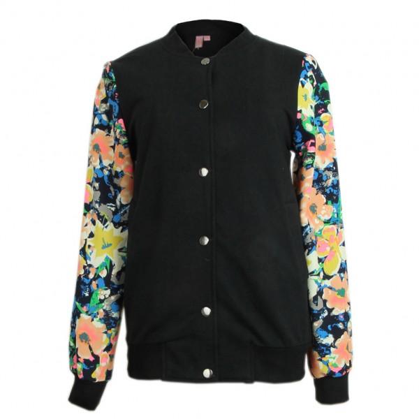 Tiger Baseball Jacket With Floral Sleeves on Luulla